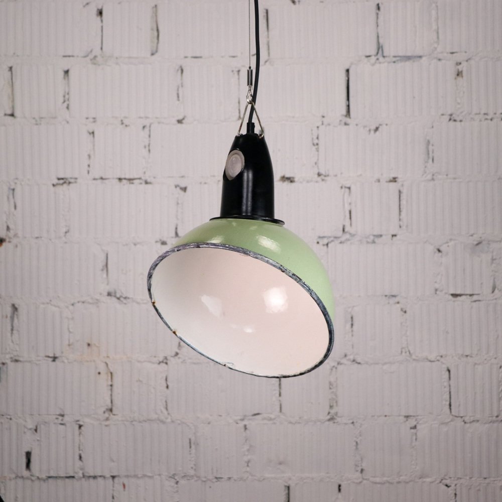 Industrial Green Asymmetrical Lamp, Soviet Union, 1970s for sale at Pamono