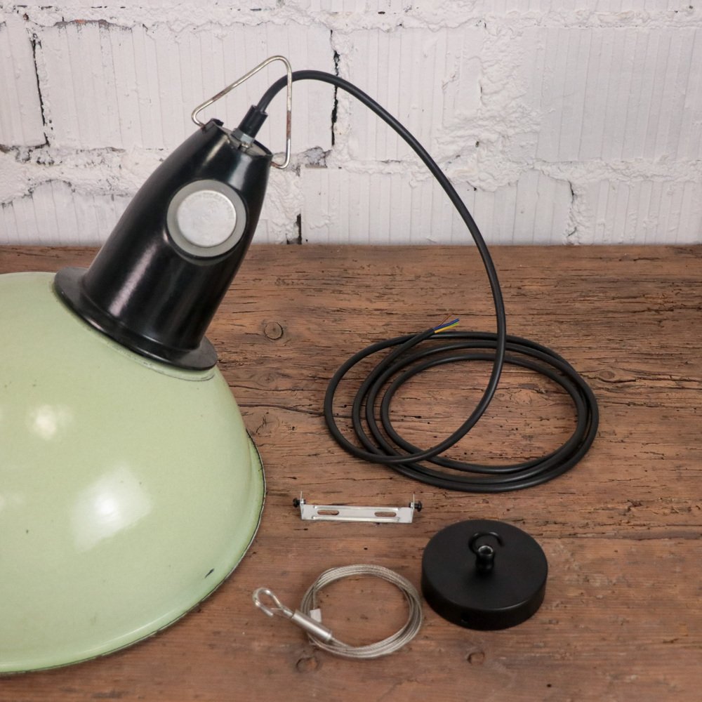 Industrial Green Asymmetrical Lamp, Soviet Union, 1970s for sale at Pamono