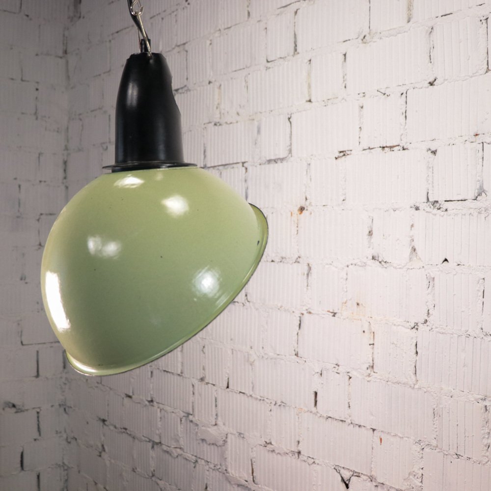 Industrial Green Asymmetrical Lamp, Soviet Union, 1970s for sale at Pamono