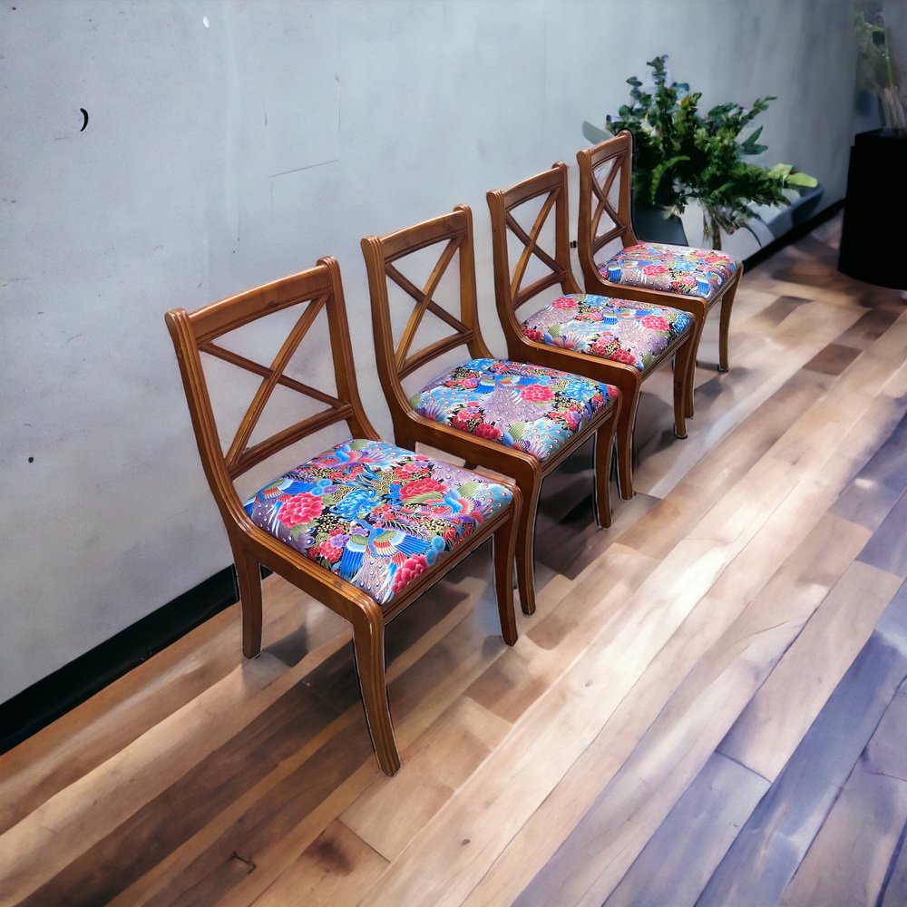 Regency Scross Stick Esszimmerstühle, 4 . Set bei Pamono kaufen