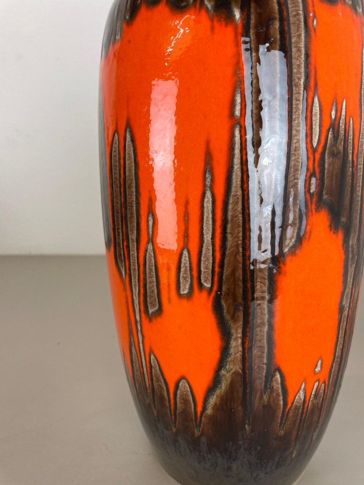 Zig Zag Pottery Fat Lava Vase from Scheurich, 1970s for sale at Pamono
