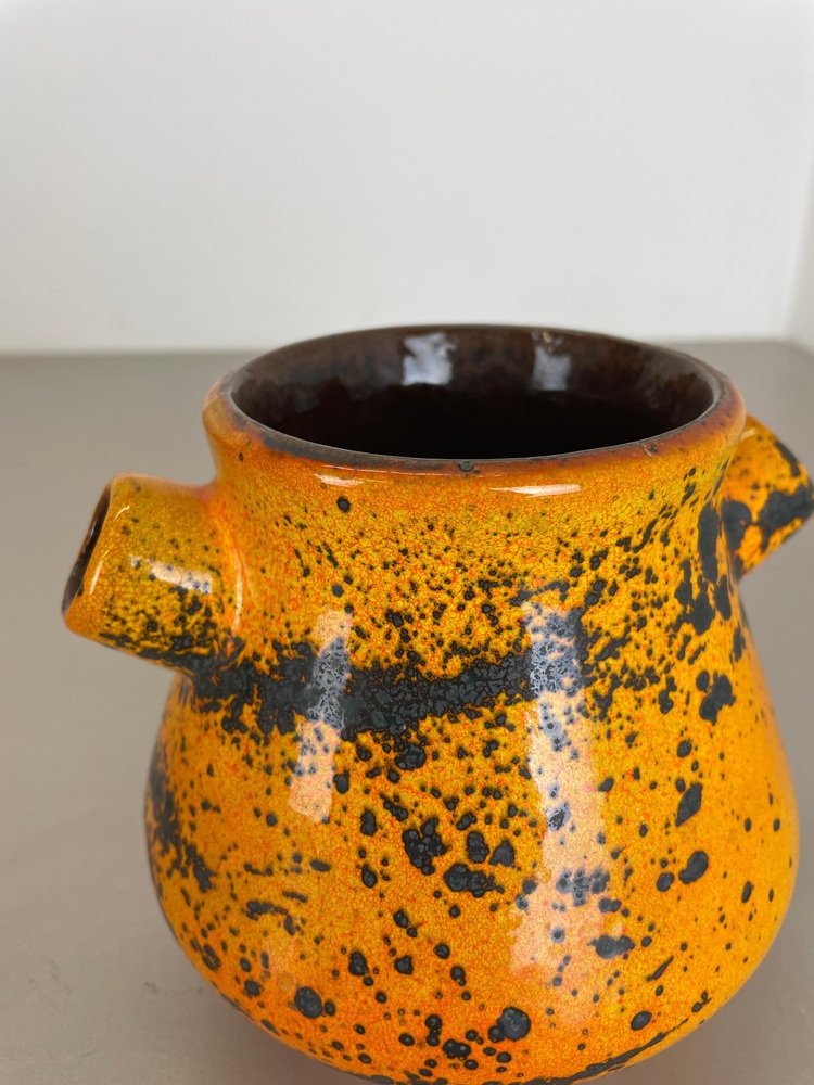 Vintage German Orange Ceramic Studio Pottery Vase by Marei Ceramics ...