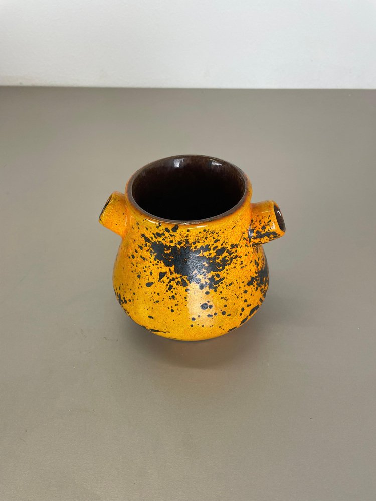 Vintage German Orange Ceramic Studio Pottery Vase by Marei Ceramics ...