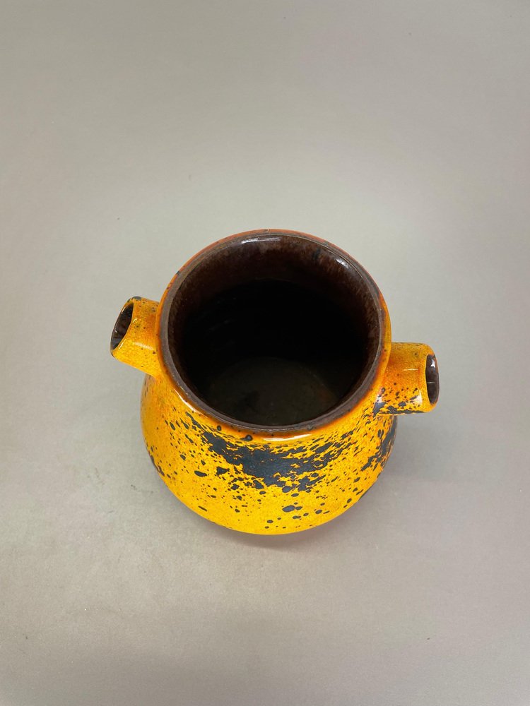 Vintage German Orange Ceramic Studio Pottery Vase by Marei Ceramics ...