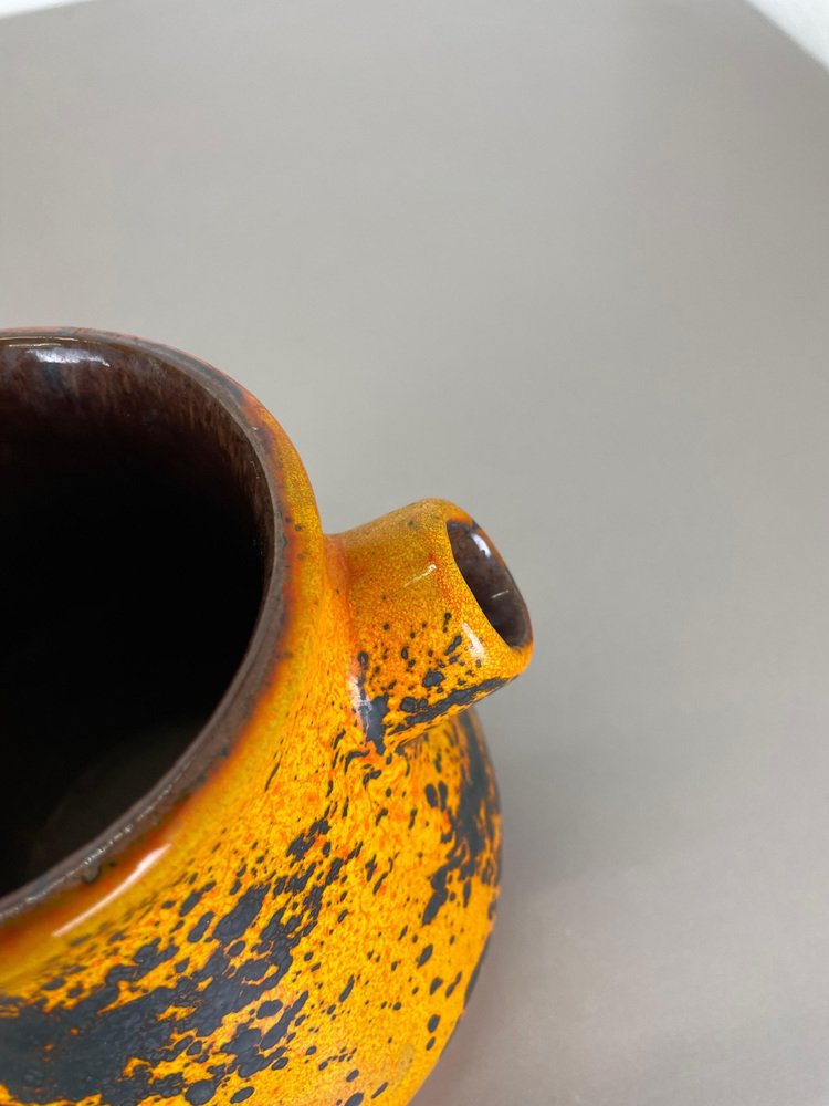 Vintage German Orange Ceramic Studio Pottery Vase by Marei Ceramics ...
