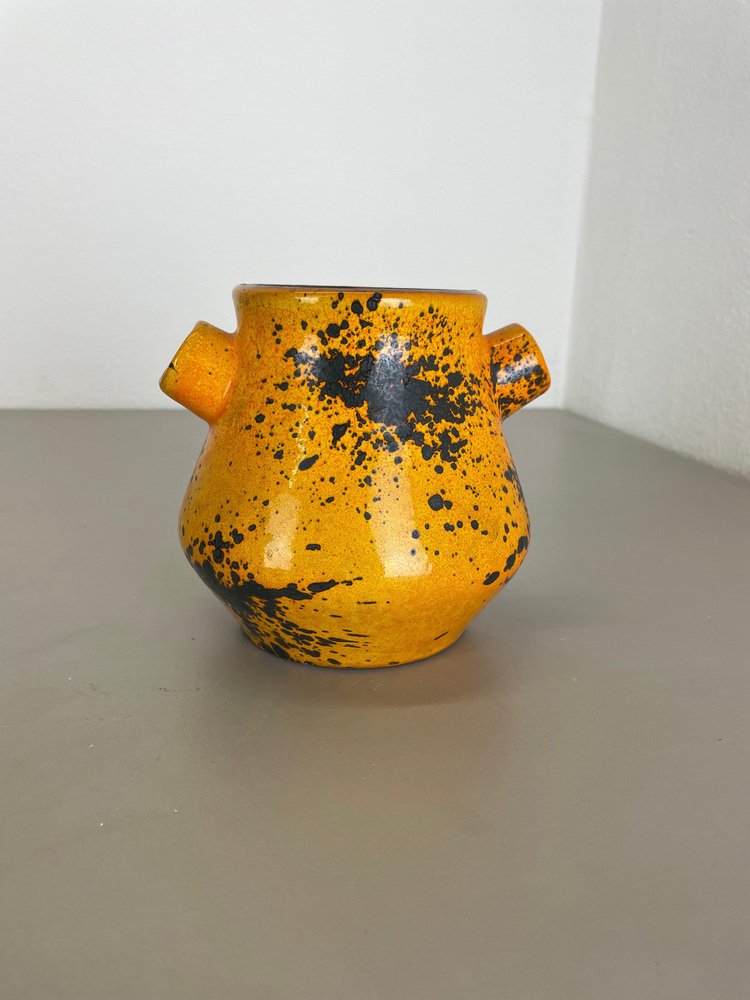 Vintage German Orange Ceramic Studio Pottery Vase by Marei Ceramics ...