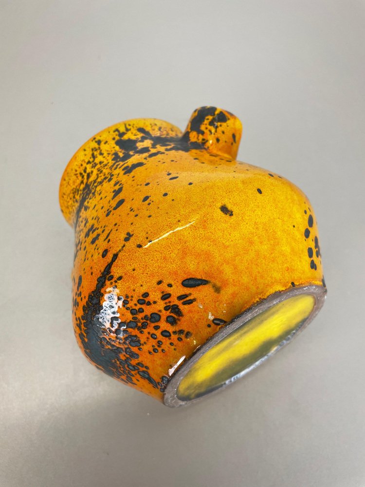Vintage German Orange Ceramic Studio Pottery Vase by Marei Ceramics ...