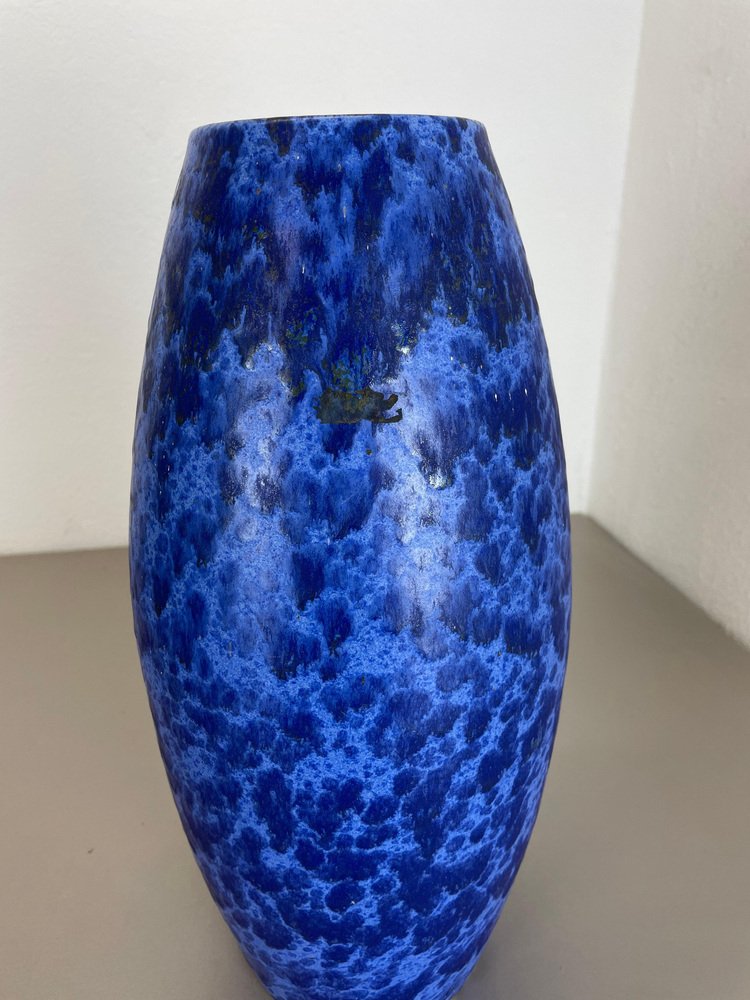 Large Pottery Fat Lava Blue Floor Vase from Scheurich, 1970s for sale ...