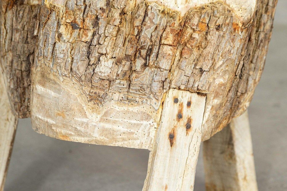 Antique French Provincial Elm Chopping Block Table, 1890 for sale at Pamono