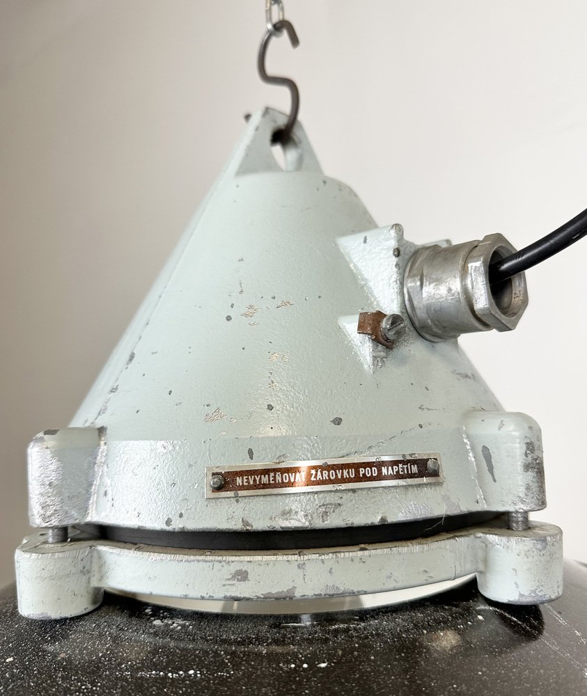 Grey Cast Aluminium Explosion Proof Lamp with Enameled Shade from ...