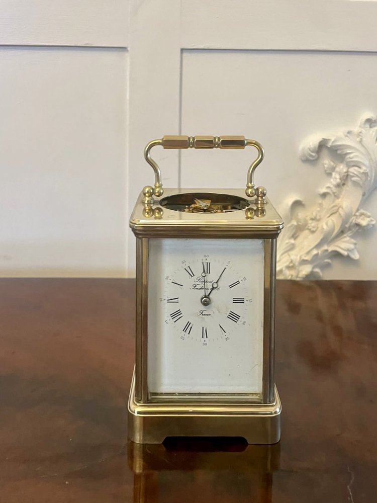 Large Victorian Brass Carriage Clock, 1890s for sale at Pamono
