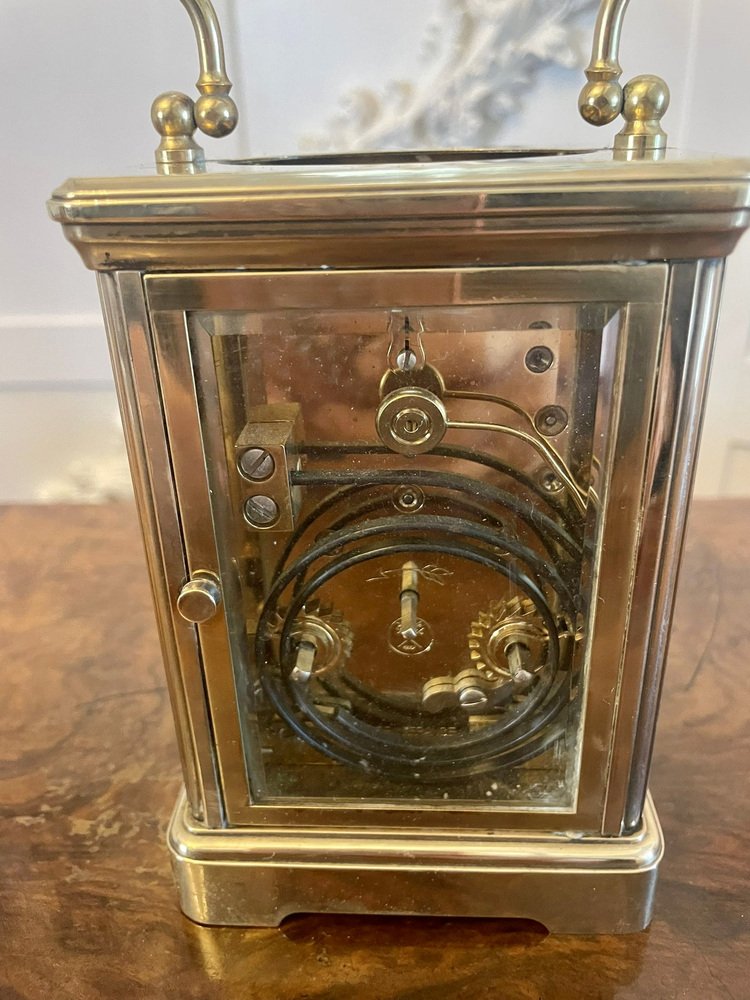 Large Victorian Brass Carriage Clock, 1890s for sale at Pamono