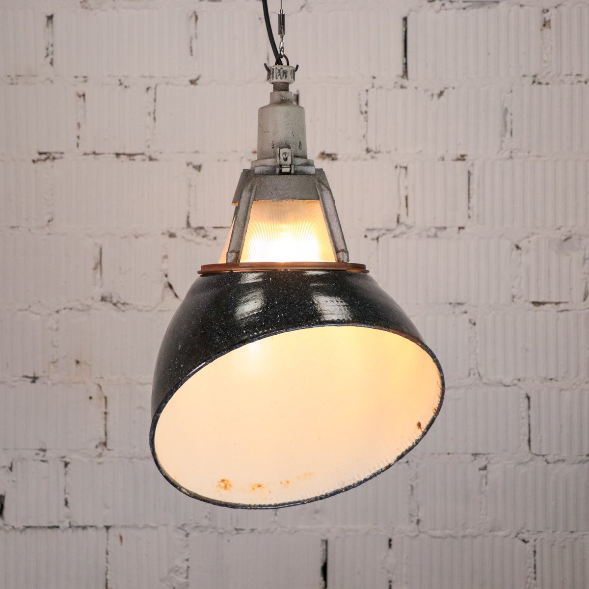 Industrial Black Asymmetrical Lamp, Soviet Union, 1970s for sale at Pamono