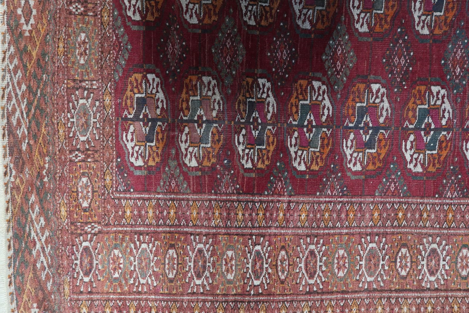 Vintage Handmade Uzbek Bukhara Rug, 1920s for sale at Pamono