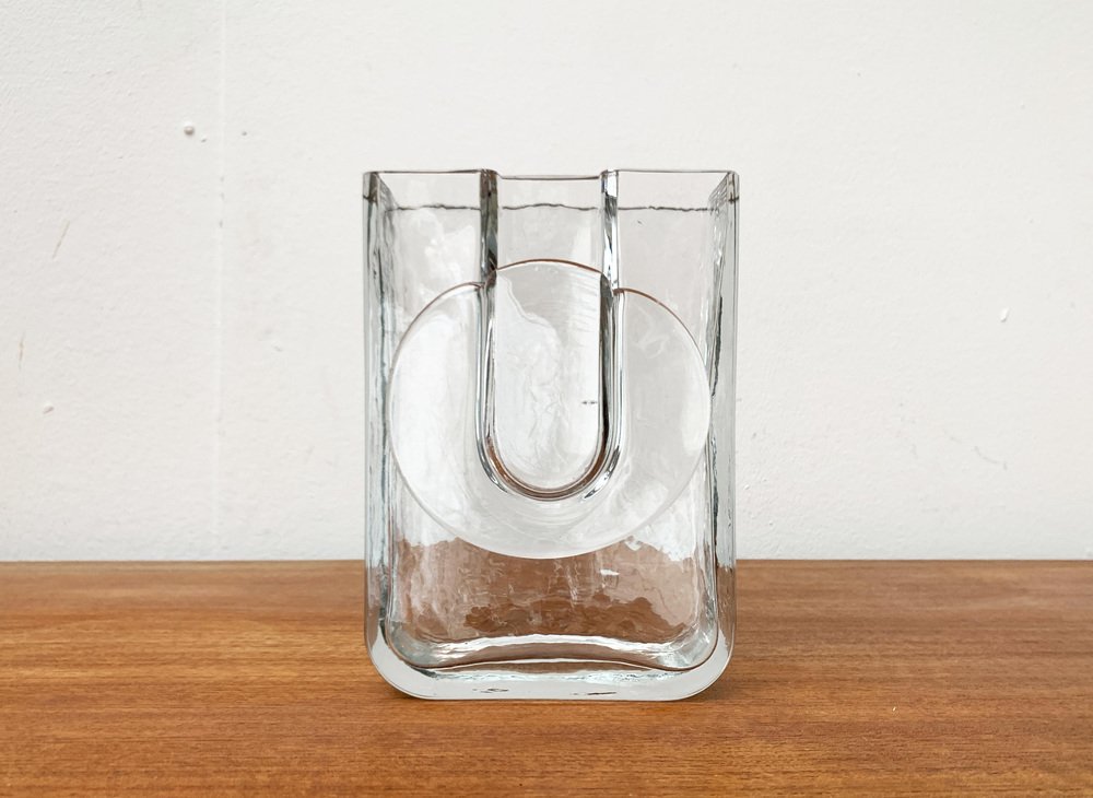 Large Postmodern Glass Block Vase from Rosenthal, 1980s for sale at Pamono