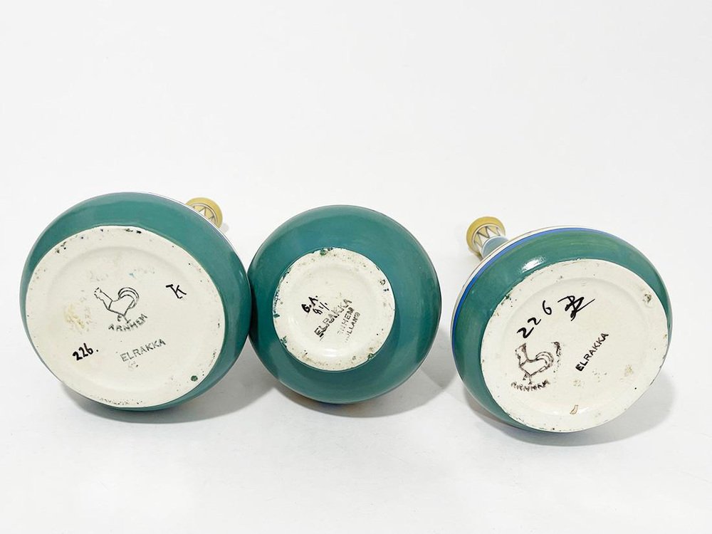 Dutch Arnhem Holland Elrakka Pottery, 1915, Set of 3 for sale at Pamono