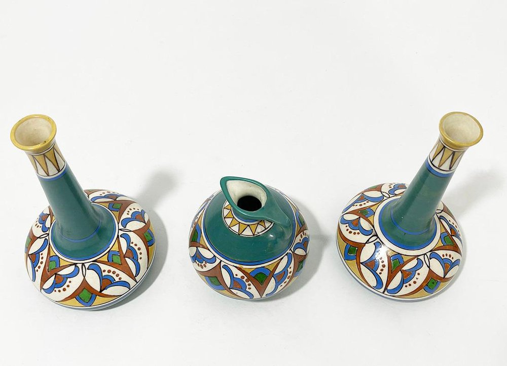 Dutch Arnhem Holland Elrakka Pottery, 1915, Set of 3 for sale at Pamono