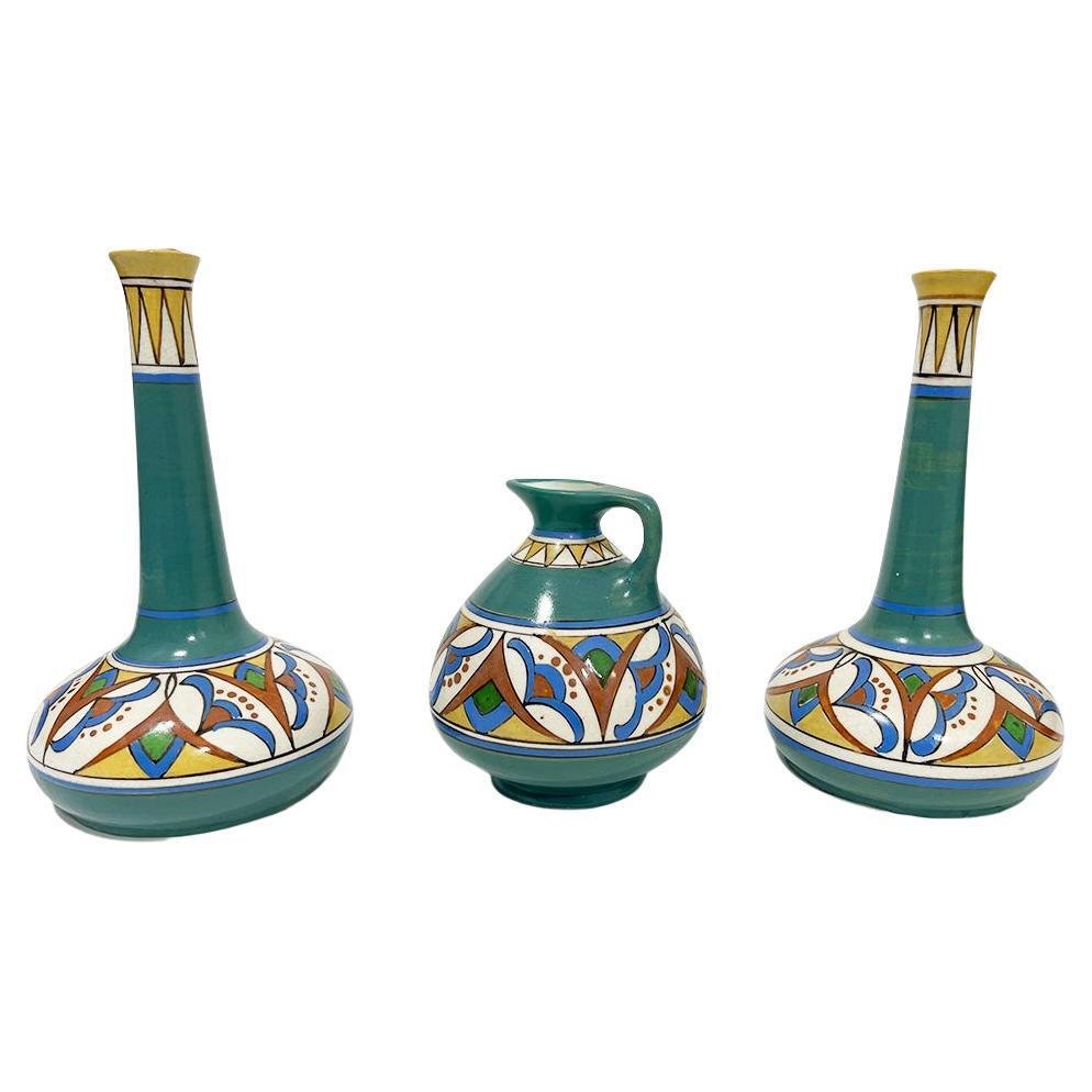 Dutch Arnhem Holland Elrakka Pottery, 1915, Set of 3 for sale at Pamono