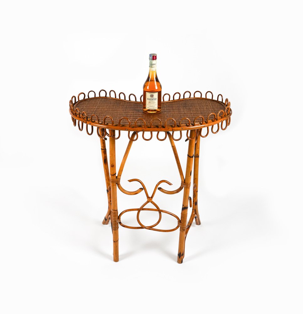 Mid-Century Rattan and Bamboo Console Table by Franco Albini, 1960s for ...