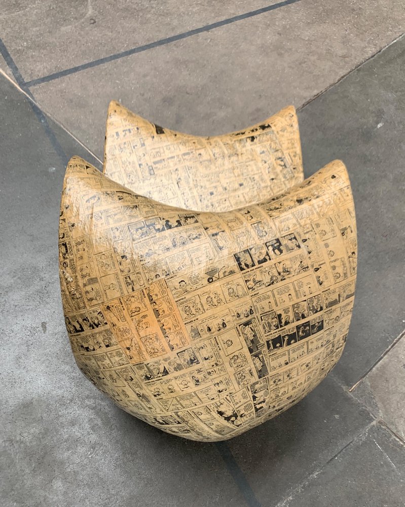 Postmodern Recycled Paper and Card Chair with Comics by Victoria Morris ...