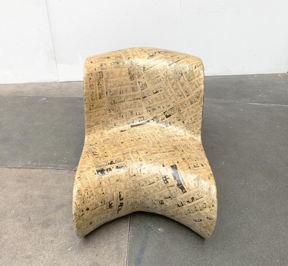 Postmodern Recycled Paper and Card Chair with Comics by Victoria Morris ...