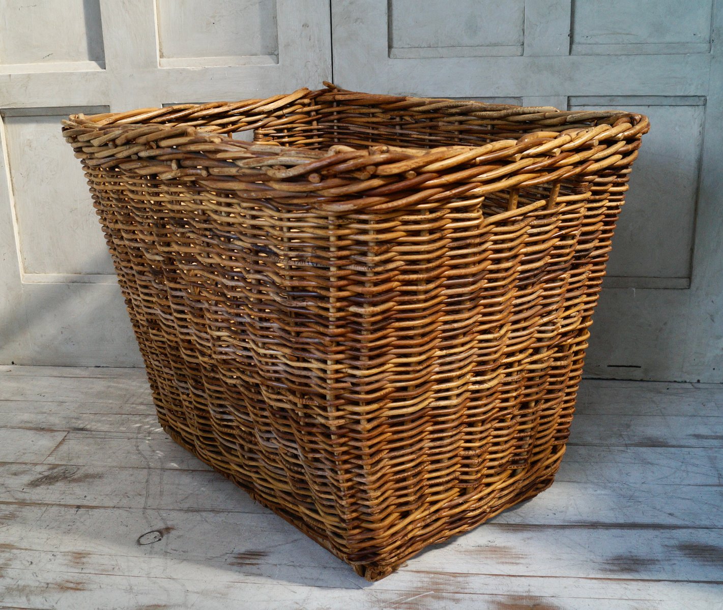Vintage Wicker Log Basket, 1930s for sale at Pamono