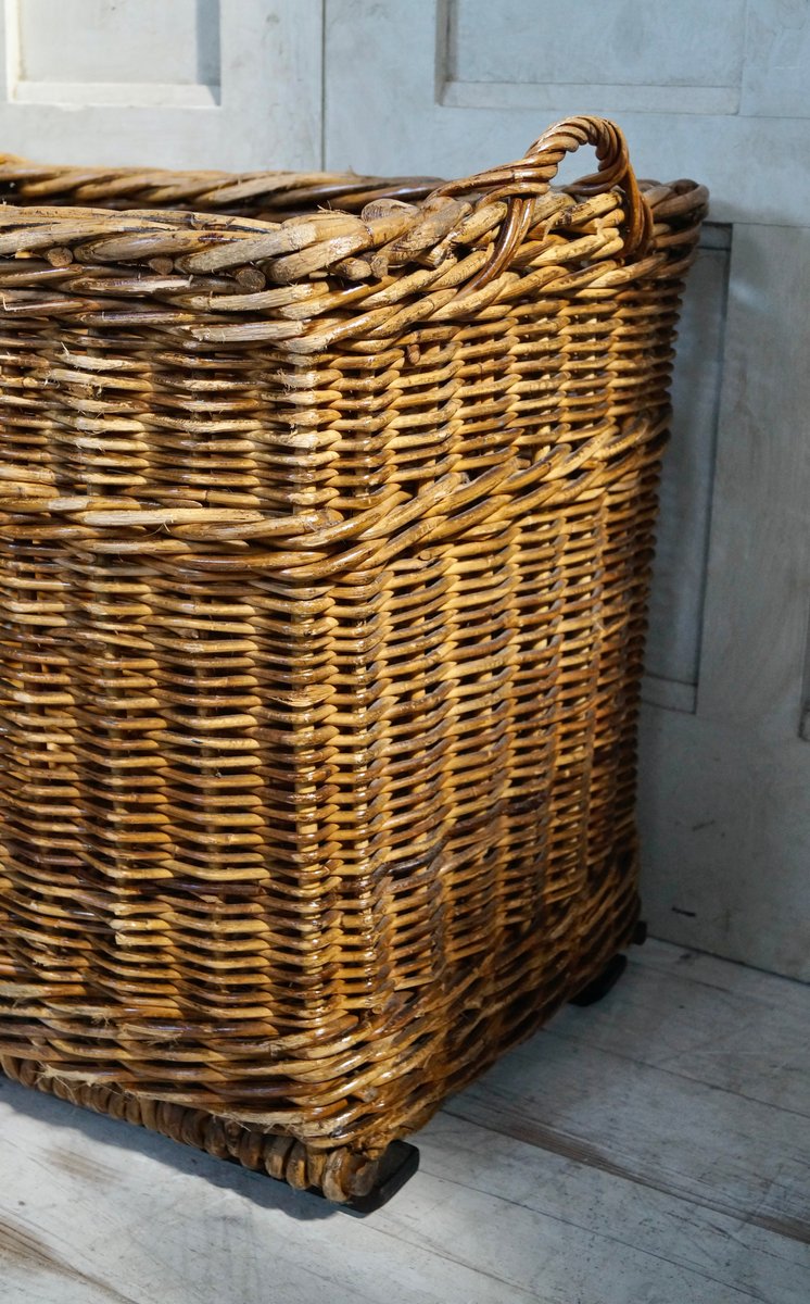 Vintage Wicker Log Basket, 1930s for sale at Pamono