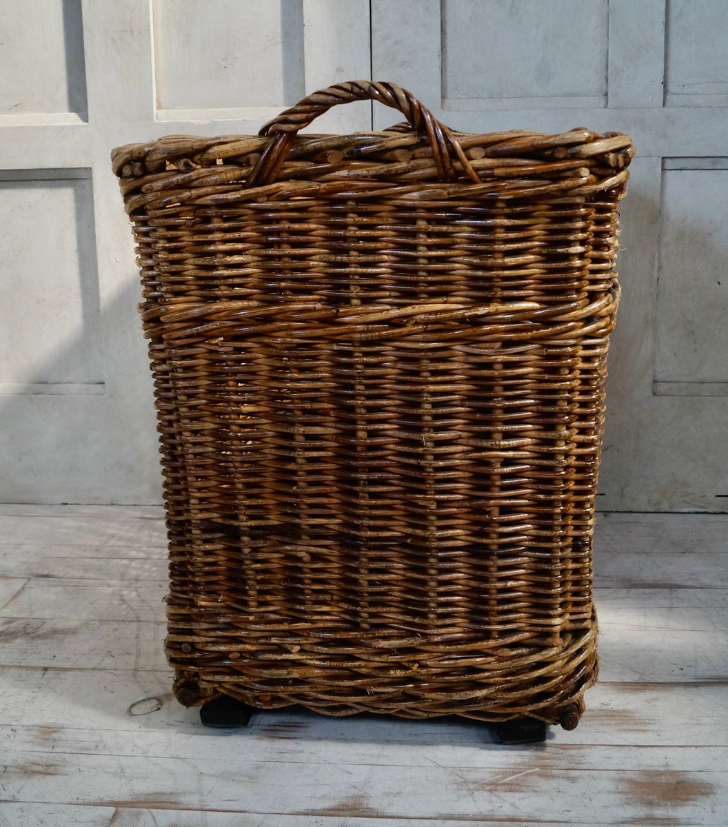 Vintage Wicker Log Basket, 1930s for sale at Pamono