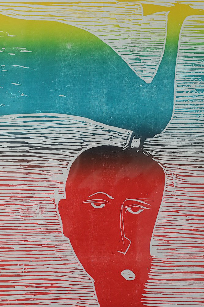 Michael Casford, Professor Brainbird, Color Woodcut, Framed for sale at ...