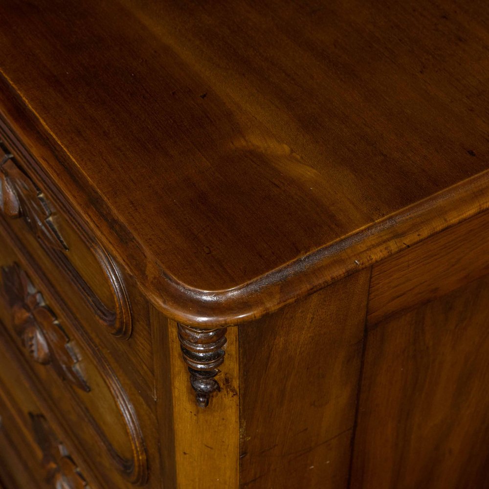 French Walnut Chest of Drawers, 1890s for sale at Pamono