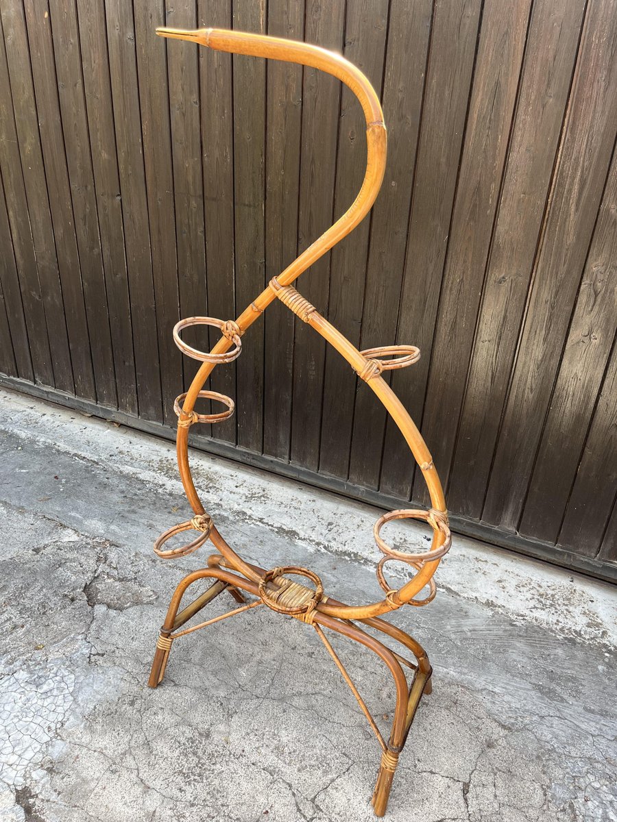 Vintage Italian Bamboo Carrier, 1970s for sale at Pamono