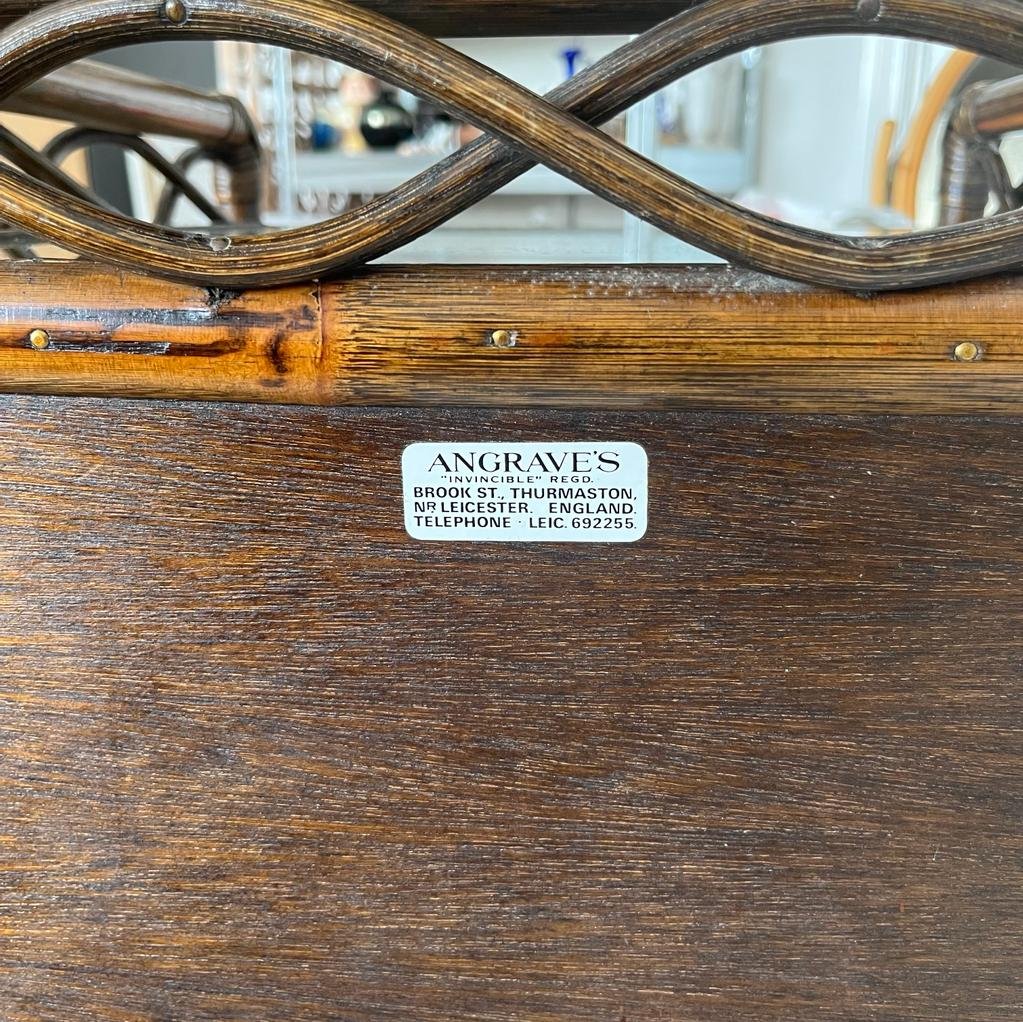 Angraves Dark Brown Cane and Bamboo Tallboy / Chest of Drawers., 1970s ...