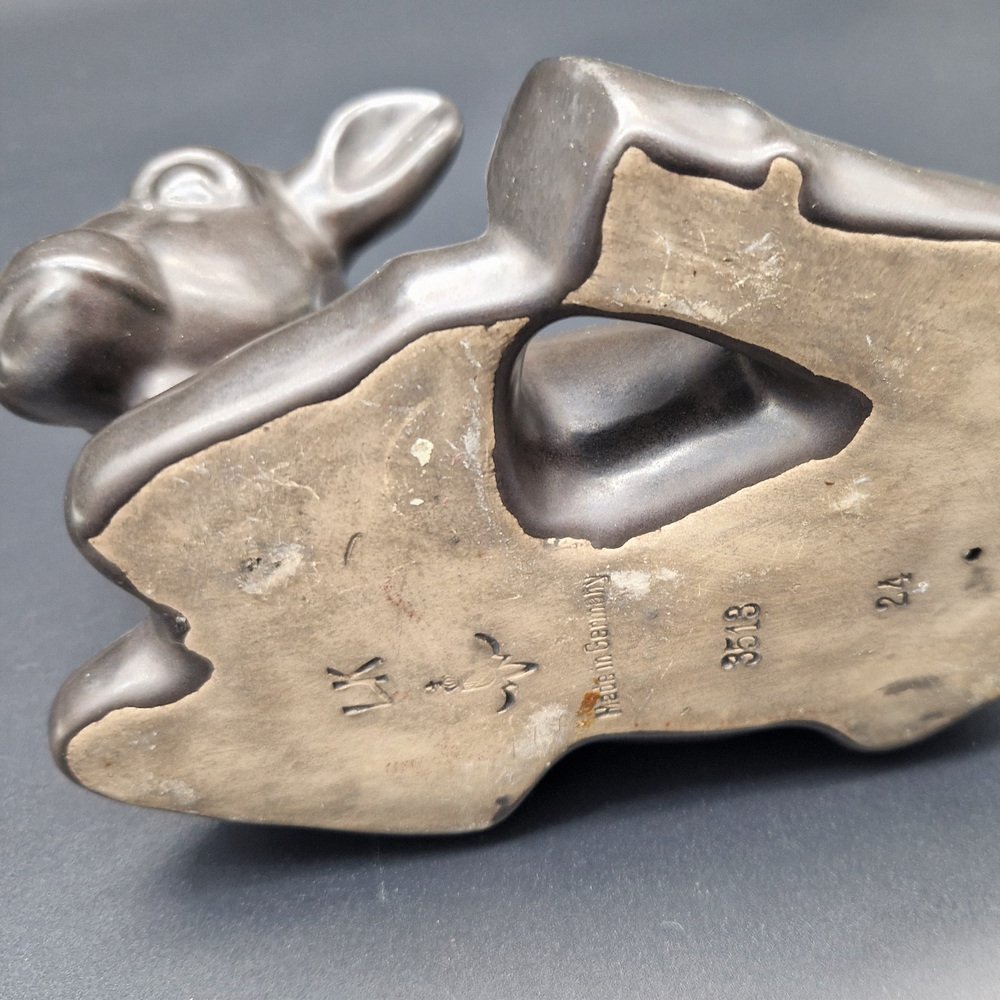 Ceramic Calf Figurine by Ludwig König for the Majolika Karlsruhe, 1930 ...