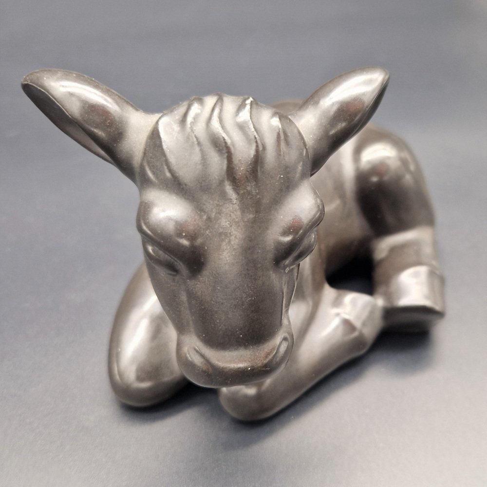 Ceramic Calf Figurine by Ludwig König for the Majolika Karlsruhe, 1930 ...