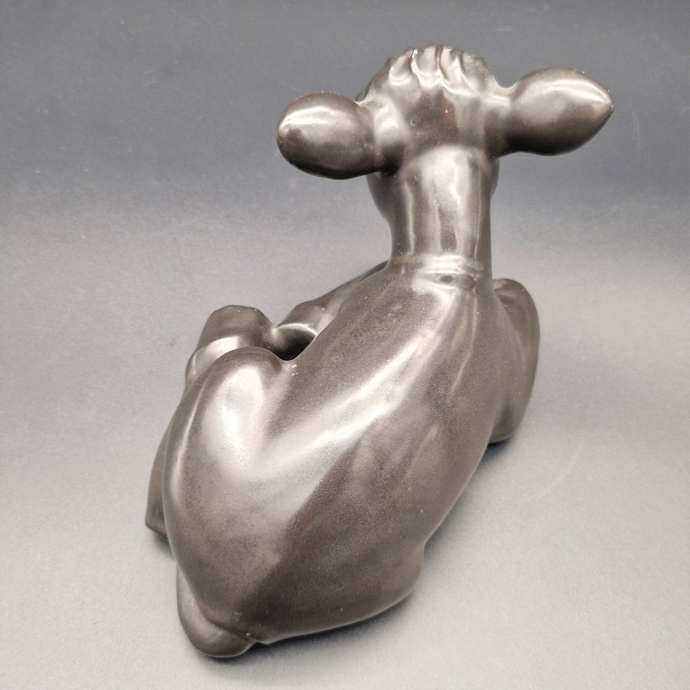 Ceramic Calf Figurine by Ludwig König for the Majolika Karlsruhe, 1930 ...