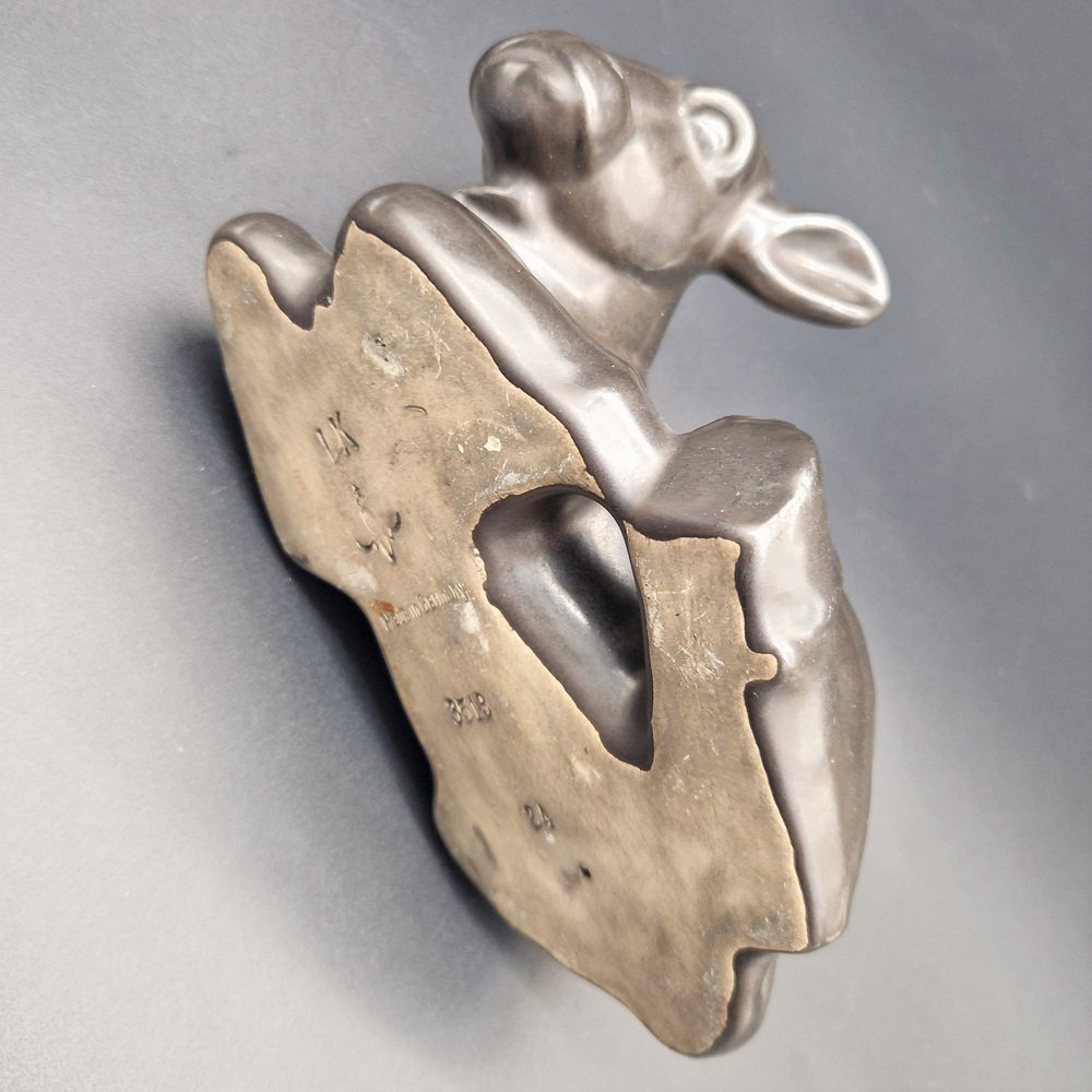 Ceramic Calf Figurine by Ludwig König for the Majolika Karlsruhe, 1930 ...
