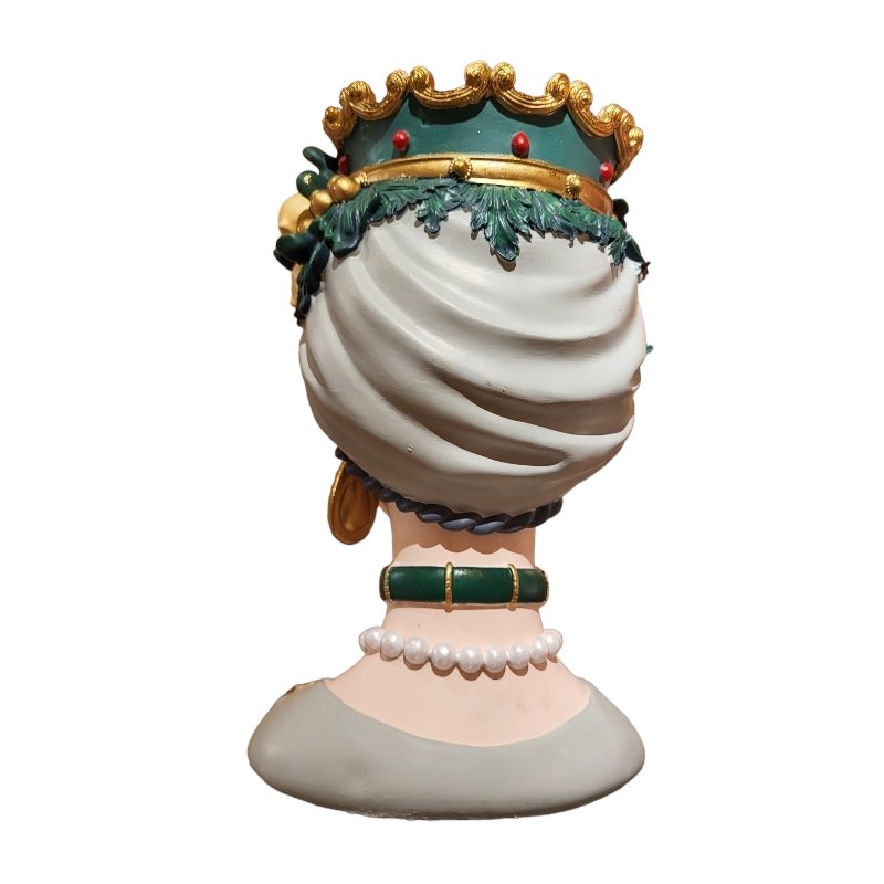 Italian Vase with Woman Sculpture with Crown for sale at Pamono