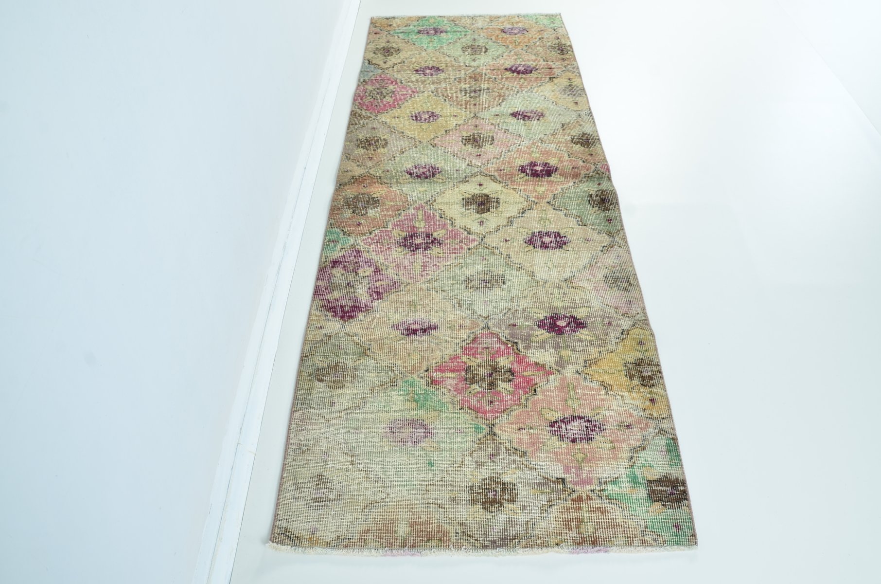 Anatolian Geometric Design Runner Rug, 1960s for sale at Pamono