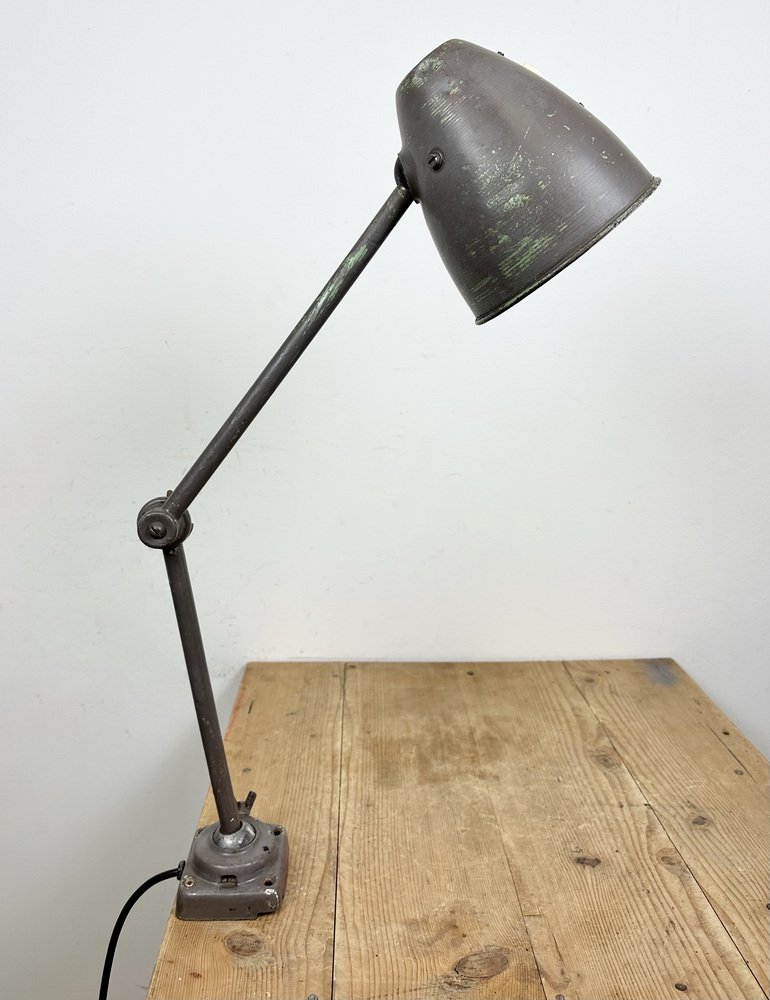 Industrial Brown Workshop Table Lamp, 1960s for sale at Pamono