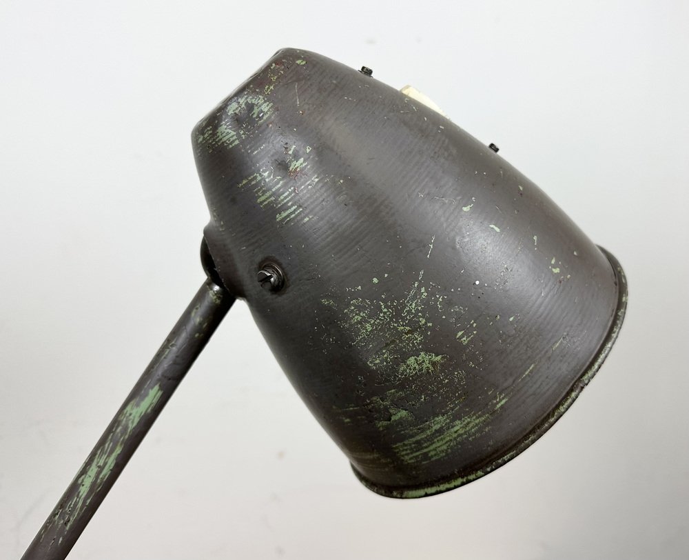 Industrial Brown Workshop Table Lamp, 1960s for sale at Pamono