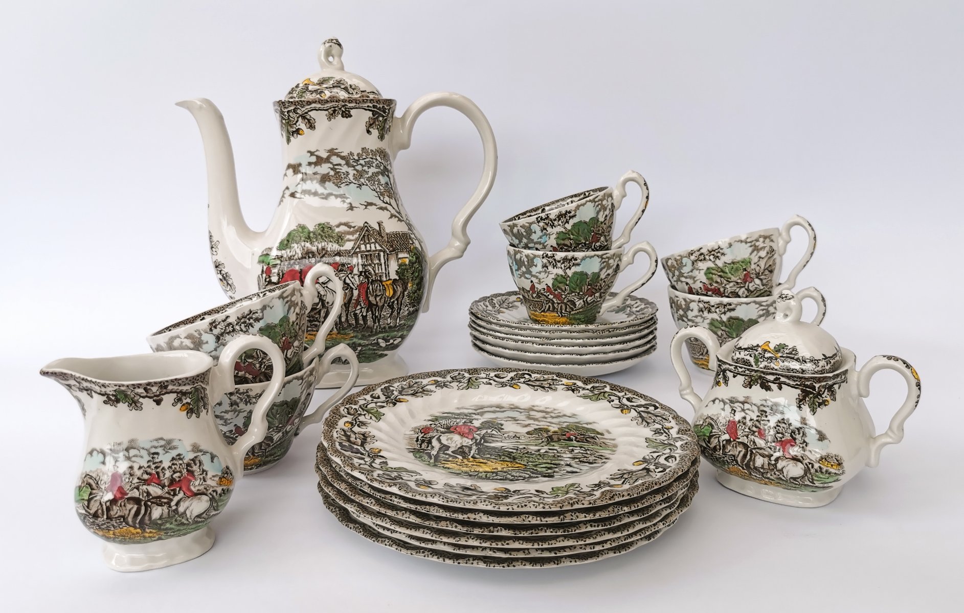 Coffee and Tea Service Country Life by Myott, 1960, Set of 21 for sale ...