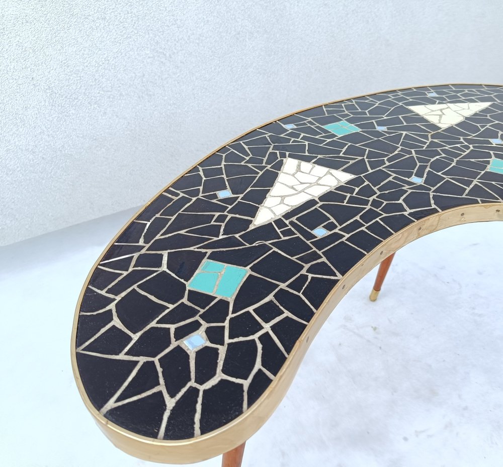 Kidney-Shaped Coffee Table with Mosaic Top, 1950s for sale at Pamono