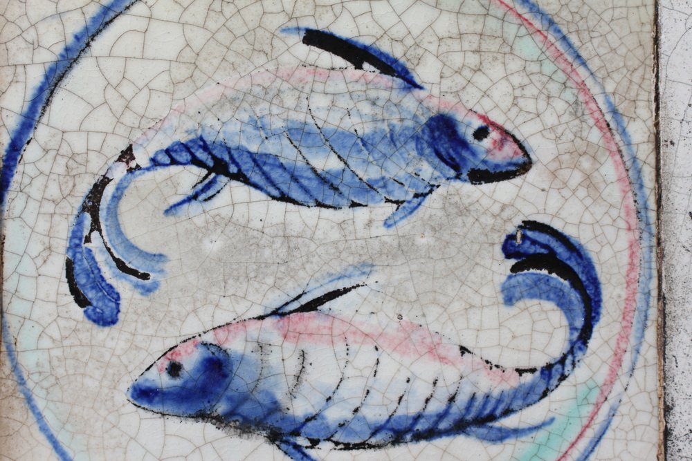 Rococo Tile Top Side Table by Herman A. Kähler, 1930s for sale at Pamono