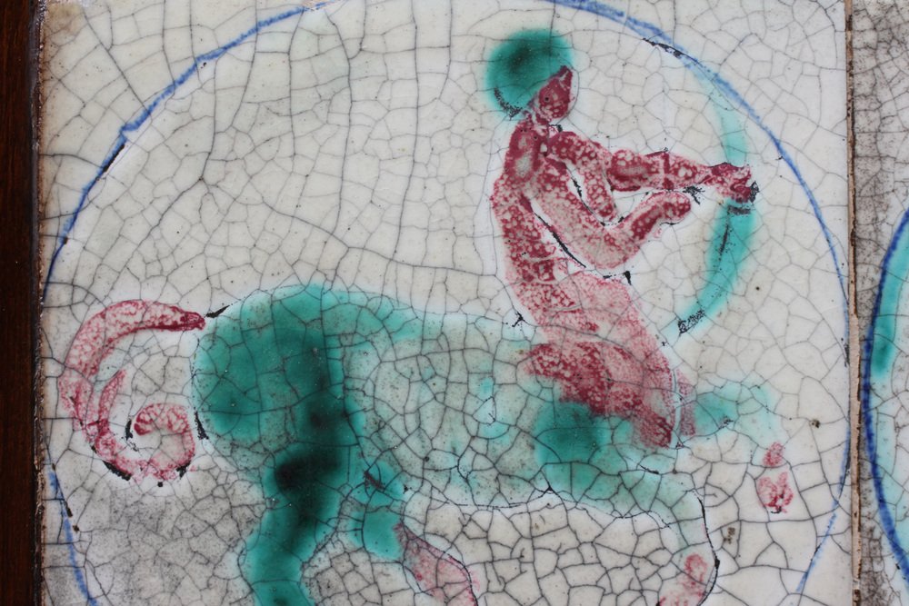 Rococo Tile Top Side Table by Herman A. Kähler, 1930s for sale at Pamono