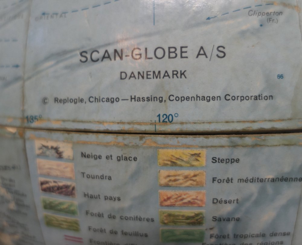 Double Axis Scan Globe with Raised Topography, 1960s for sale at Pamono