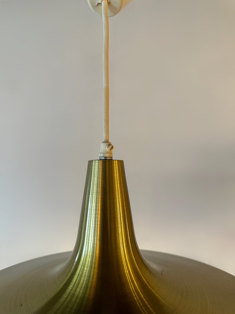 Space Age Brushed Brass Lamp attributed to Carl Fagerland for Orrefors ...