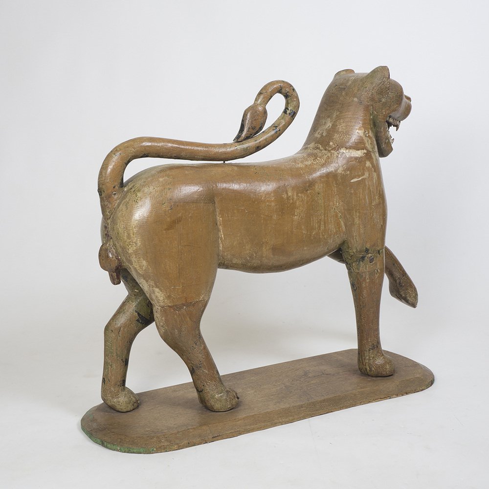 Mughal Empire Artist, Large Carved Tigers, 18th Century, Wood, Set of 2 ...