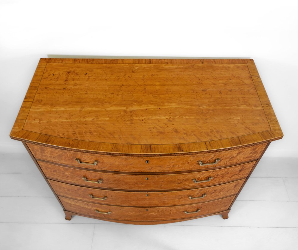 George III Satinwood & Banded Bow Fronted Chest Commode, 1790s for sale ...