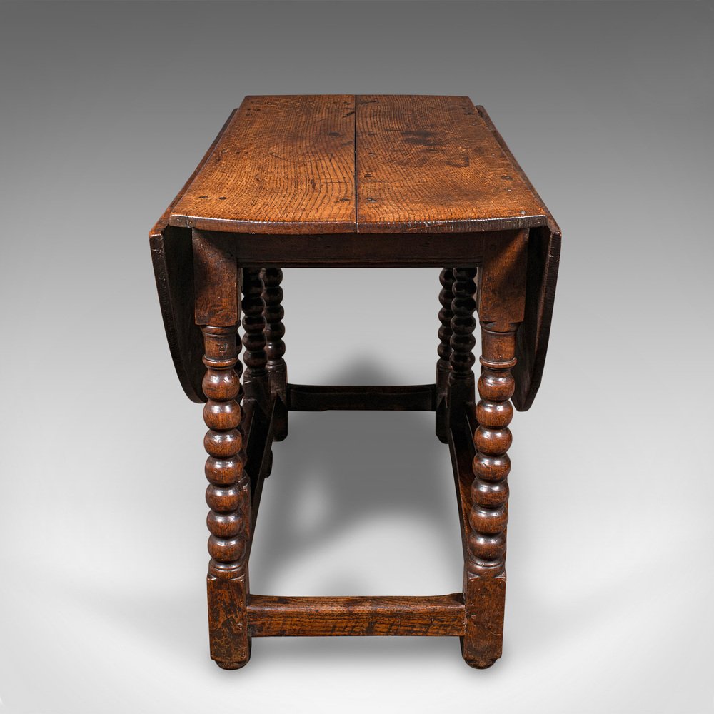 Antique English Provincial Oak Gate Leg Table for sale at Pamono