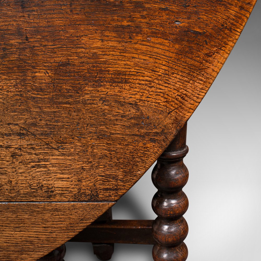 Antique English Provincial Oak Gate Leg Table for sale at Pamono